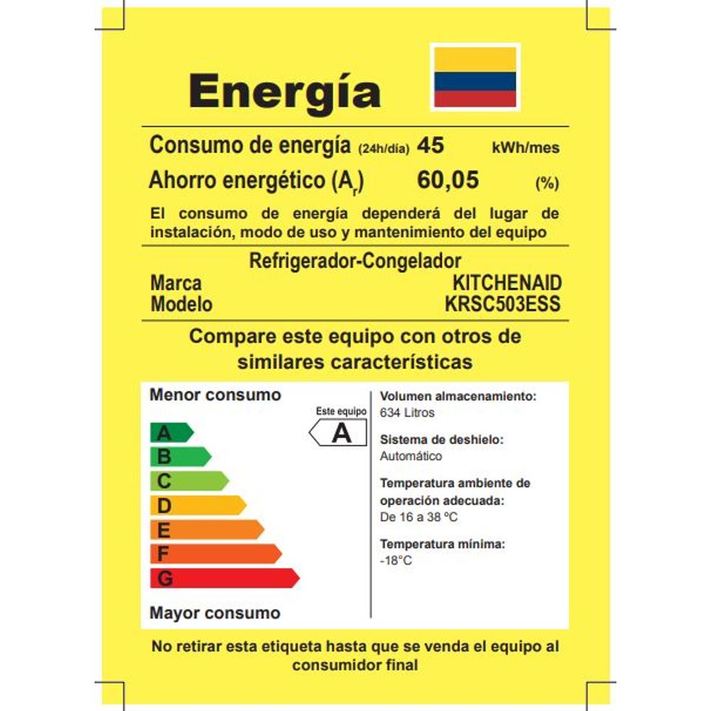 Refrigerador Side by Si KRSC503ESS - Compra Cierta